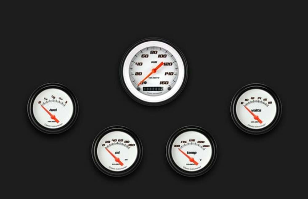 Velocity White Five Gauge Set 200 VS200WBLF – Car Part People